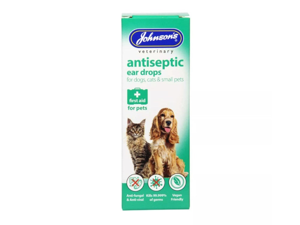 Johnson's Hypoallergenic Ear Drops | Dog, Cat & Small Pet (50ml ...